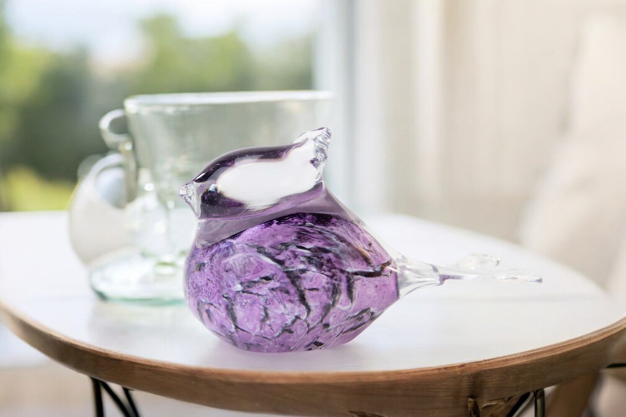 Mini Urn Purple Jay | Vlaamse Gaai | Vogel Urn | Kleine Urn - City of Glass